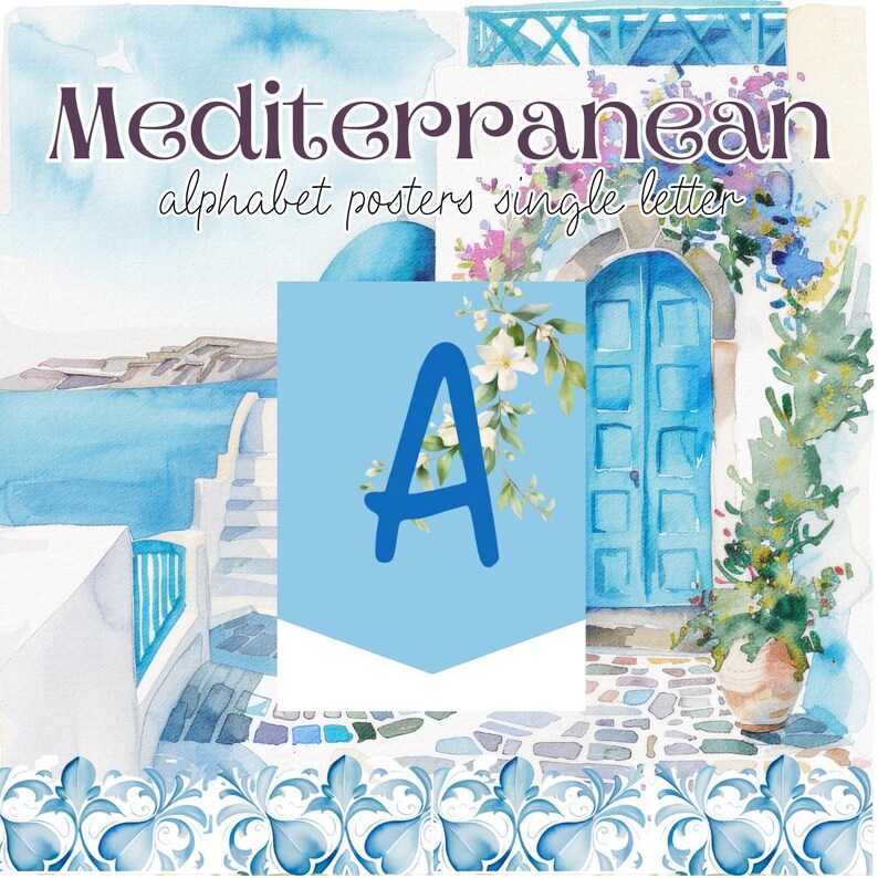 Mediterranean Alphabet Classroom Poster: Teacher Decor (digital ...