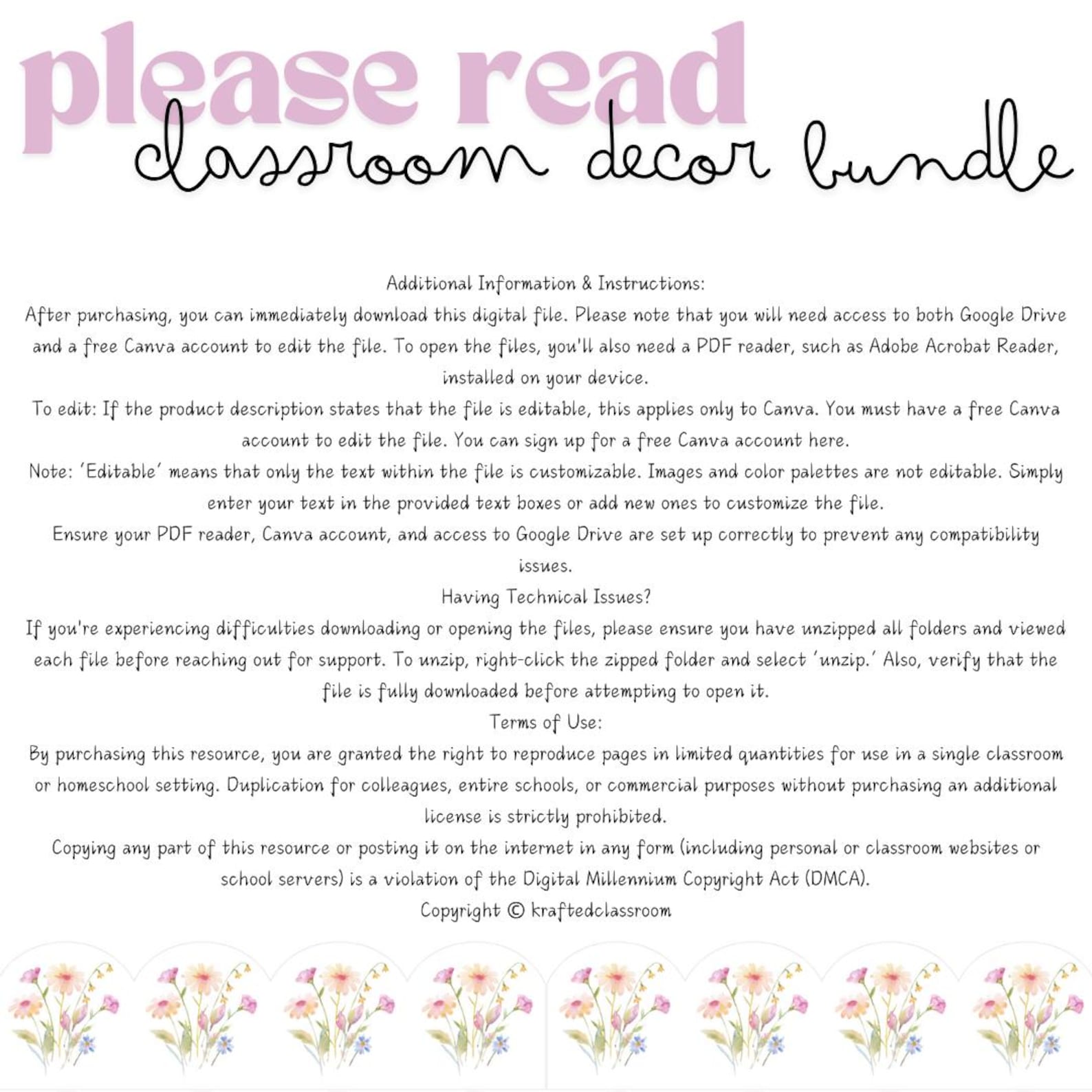 Floral Watercolor Hand Signals Classroom Decor (digital Download) - Etsy
