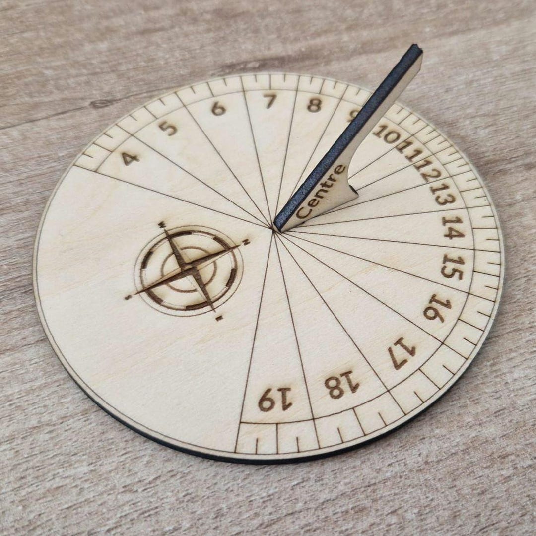 Wooden Sundial – Digital Files for Laser Cutting | DIY Solar Clock ...