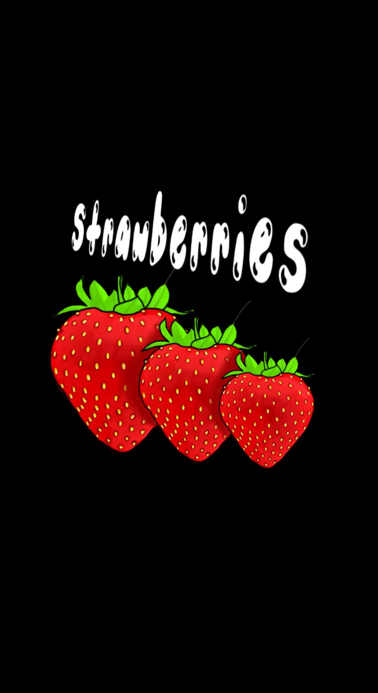Strawberries Mobile Wallpaper Digital Artwork - Etsy