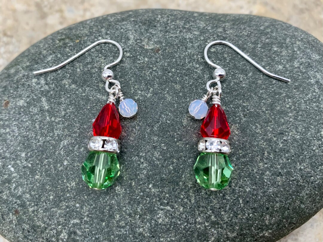 Swarovski Crystal Grinch With Santa Hat Earrings - Etsy
