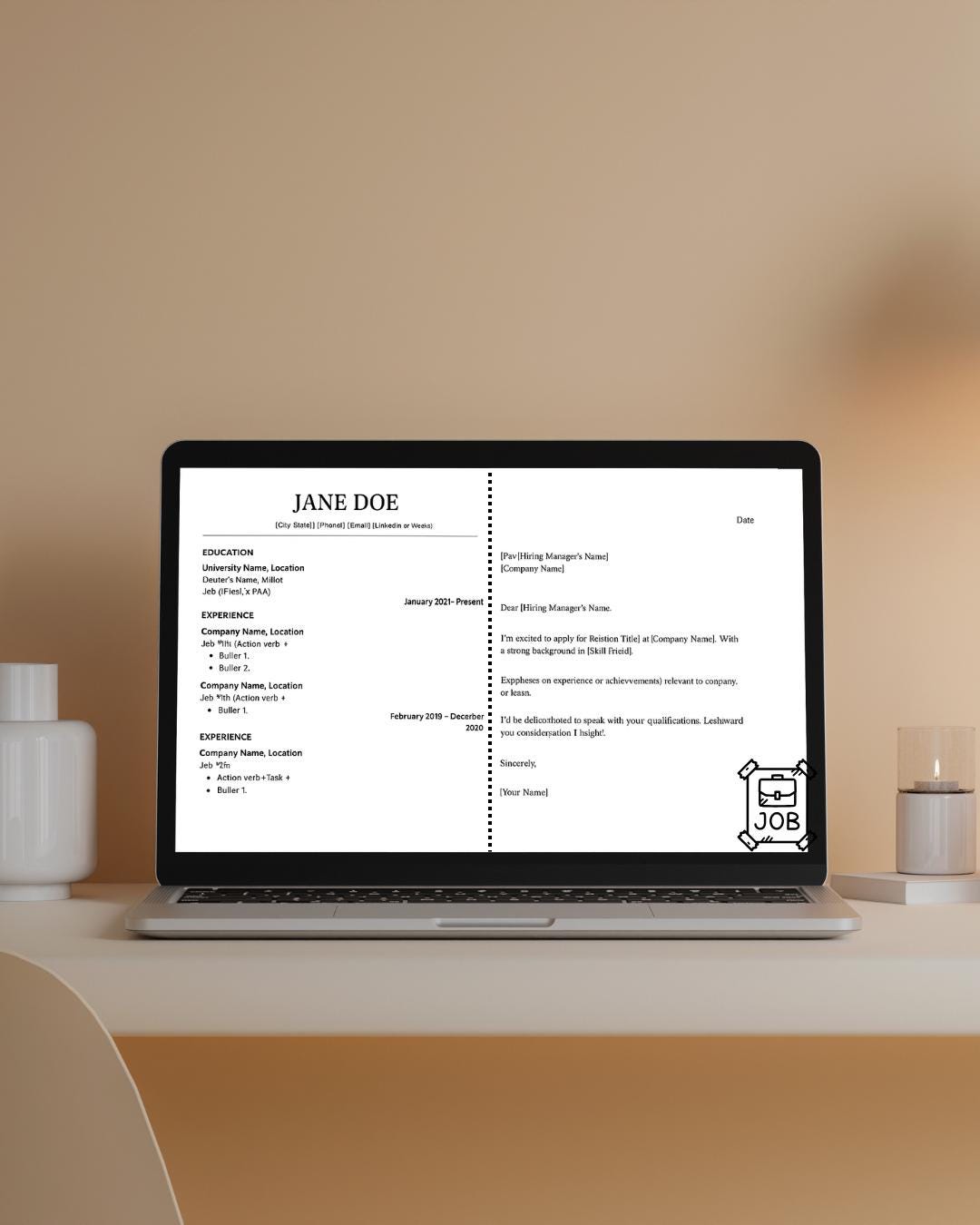 Editable Resume Template Canva | Modern CV + Cover Letter | Instant Download | Professional ...