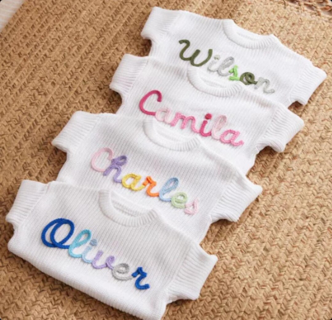 Personalized Baby Sweater – Custom Embroidered Baby Name Sweater ...