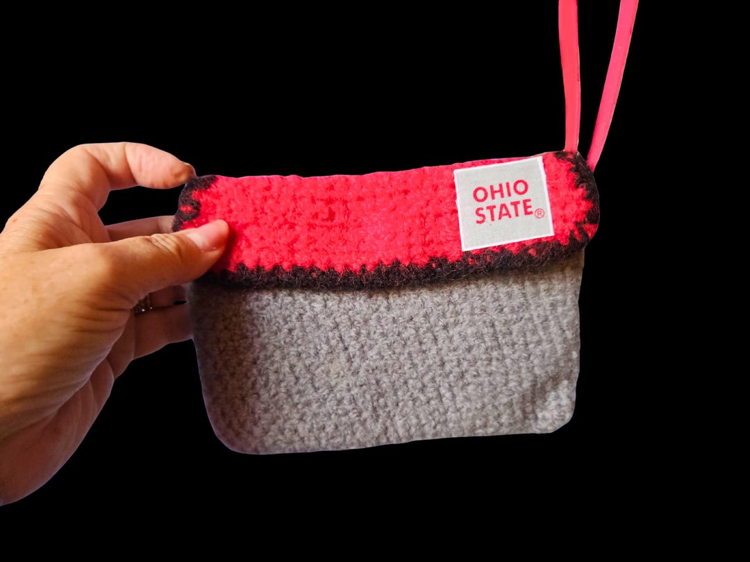 Handmade Crocheted Felted Wool College Handbag: Ohio State University ...