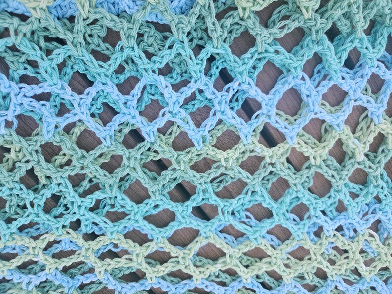 Handmade Crocheted Sarong Swimsuit Cover-up: Fishnet Design, Multi ...