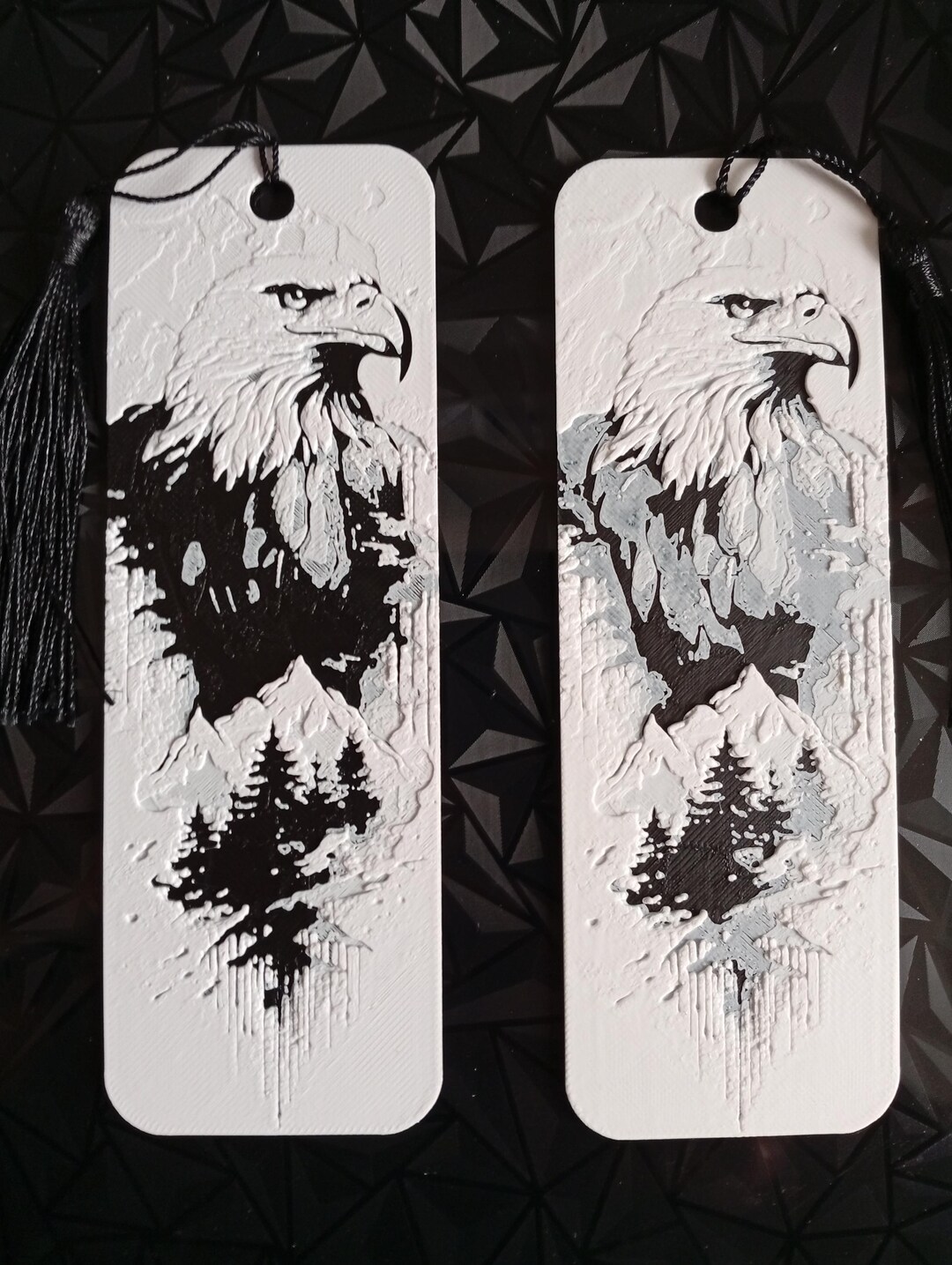 Eagle Bookmark in Snowy Landscape – Sitting Eagle – 3D Printed Winter ...