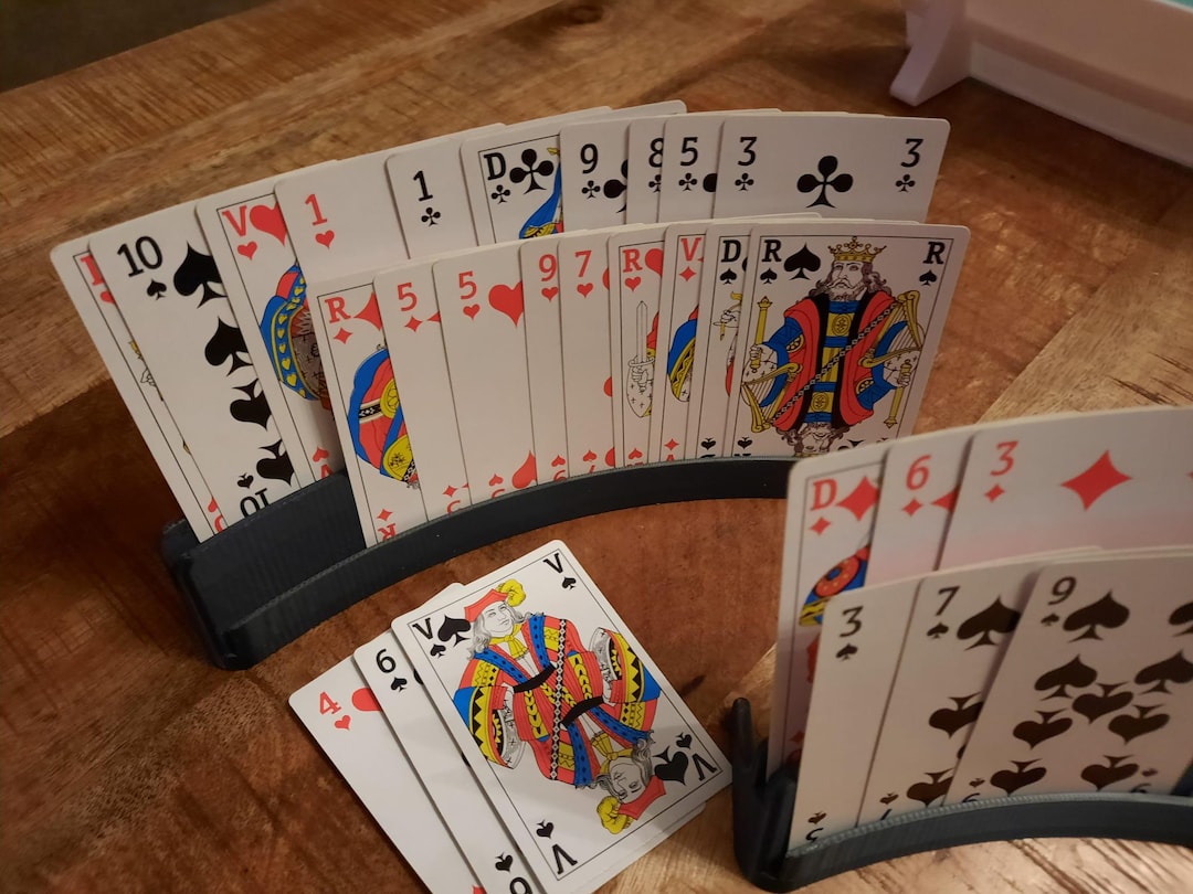 3D Printed Two-tier Card Holder Rack | Aid for Jokeren, Klaverjassen ...