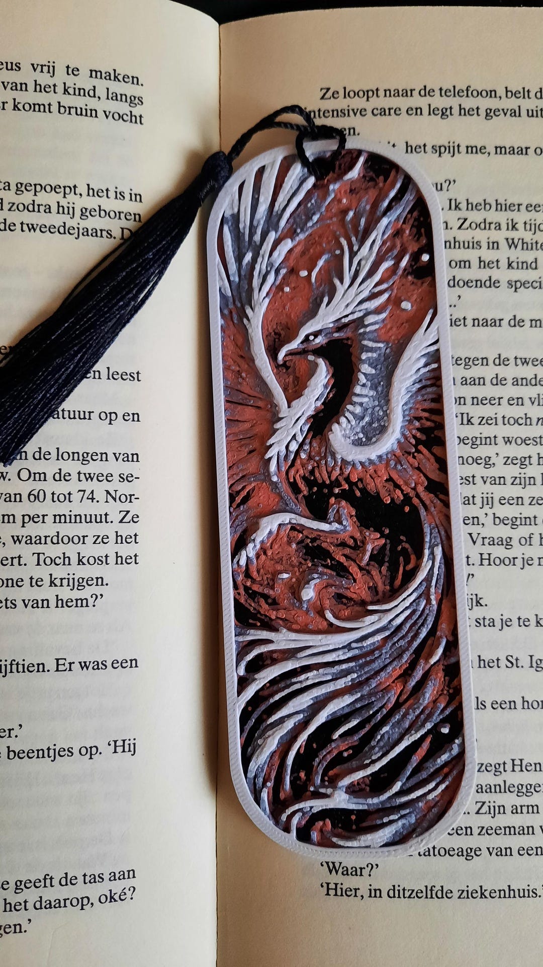 Phoenix Bookmark 3D Printed - Unique Relief Design - Firebird Bookmark ...