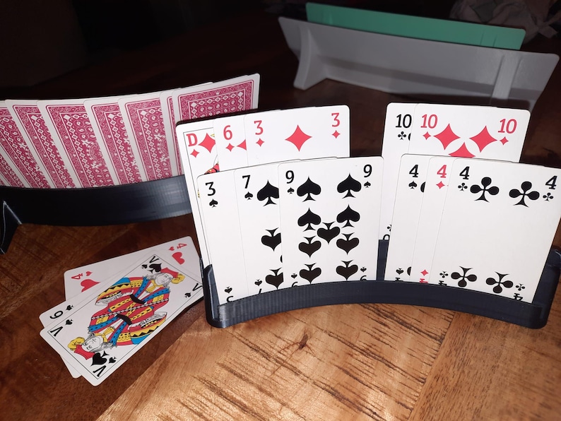 3D Printed Two-tier Card Holder Rack | Aid for Jokeren, Klaverjassen ...
