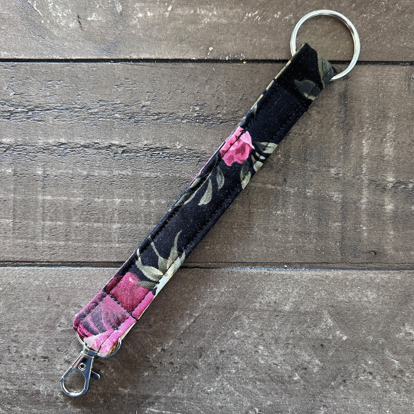 Floral Keychain Lanyard, Wristlet Strap, Key Fob Holder, Wallet Strap ...