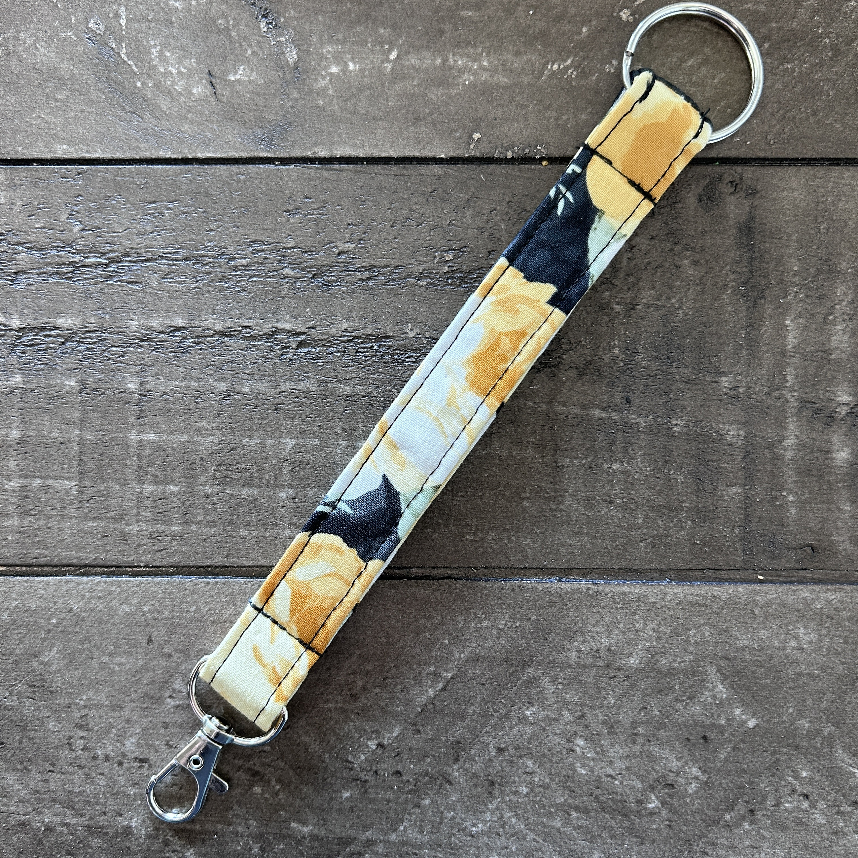 Floral Keychain Lanyard, Wristlet Strap, Key Fob Holder, Wallet Strap ...
