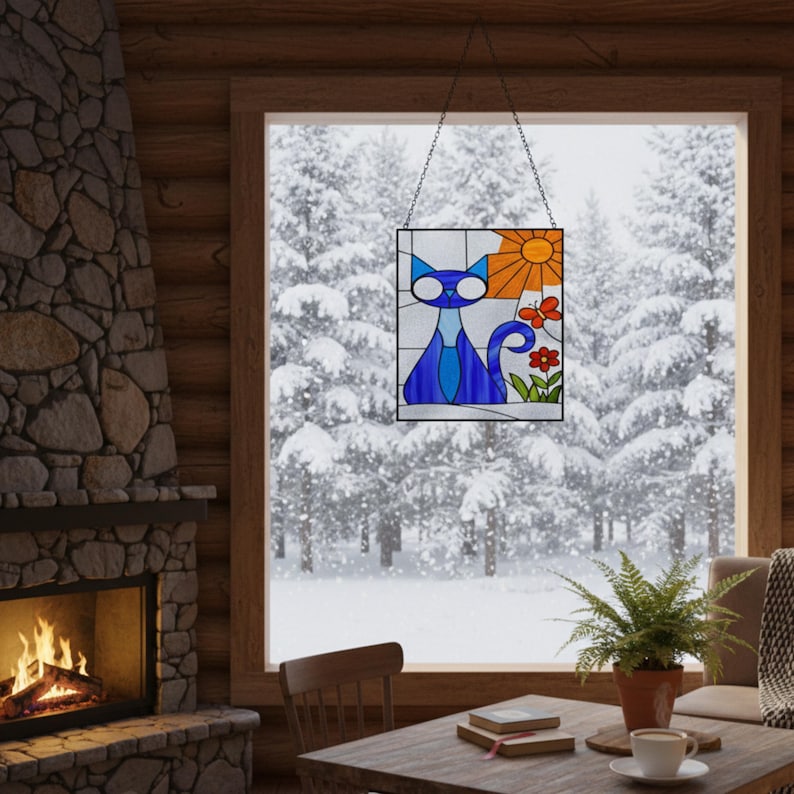 Atomic Cat Stained Glass Pattern | Retro Cat SVG Png Pdf | Easy DIY ...