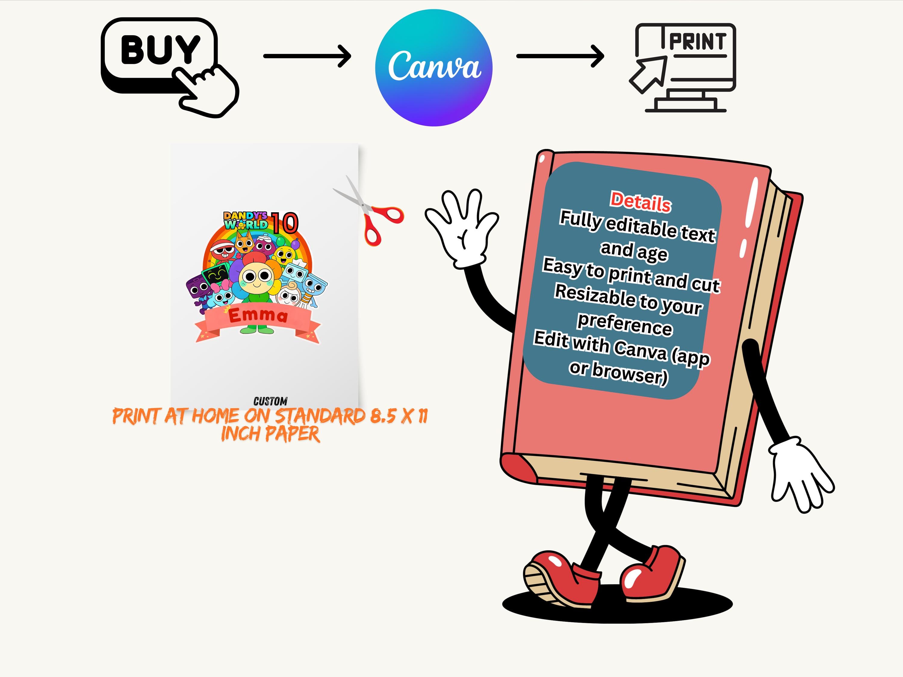 Dandy's World Party Topper Printable (canva Edit) — Kids Birthday ...