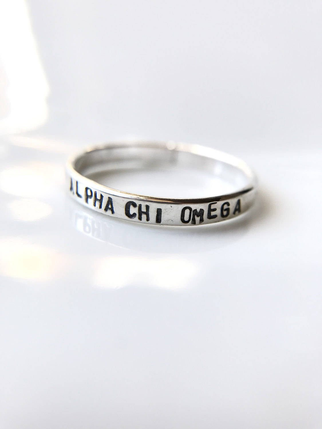 Alpha Chi Omega Ring Set, Garnet and Peridot, Sterling Silver - Etsy