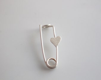 Heart Safety Pin - Etsy