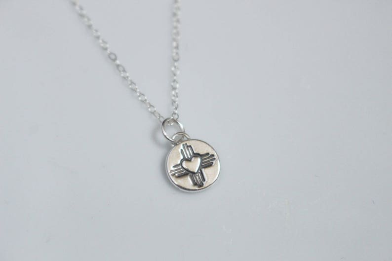 Heart Zia Symbol Necklace/ Zia Symbol Necklace/ New Mexico - Etsy