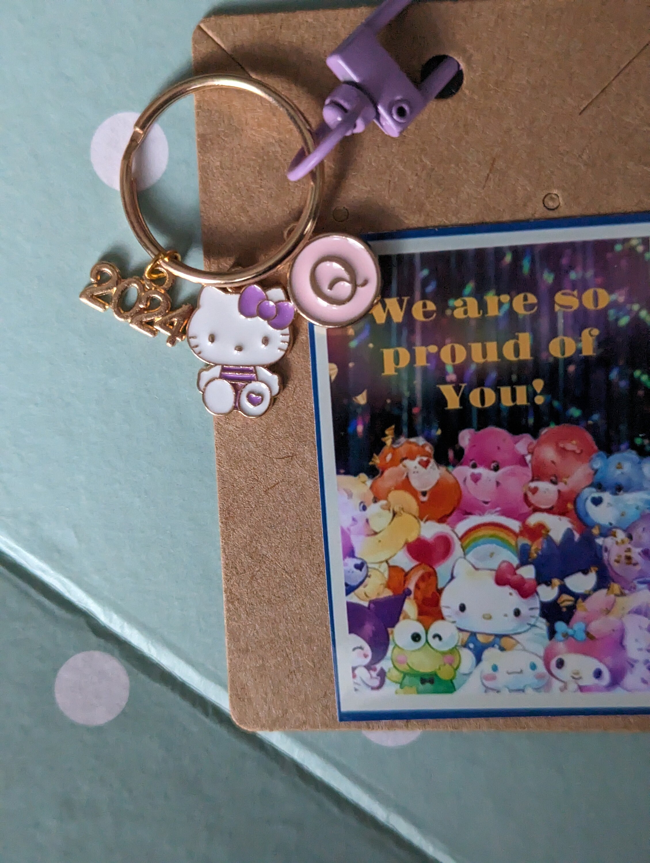 Hello Kitty Personalized With Initials Keychain Graduation 2024 Charm ...