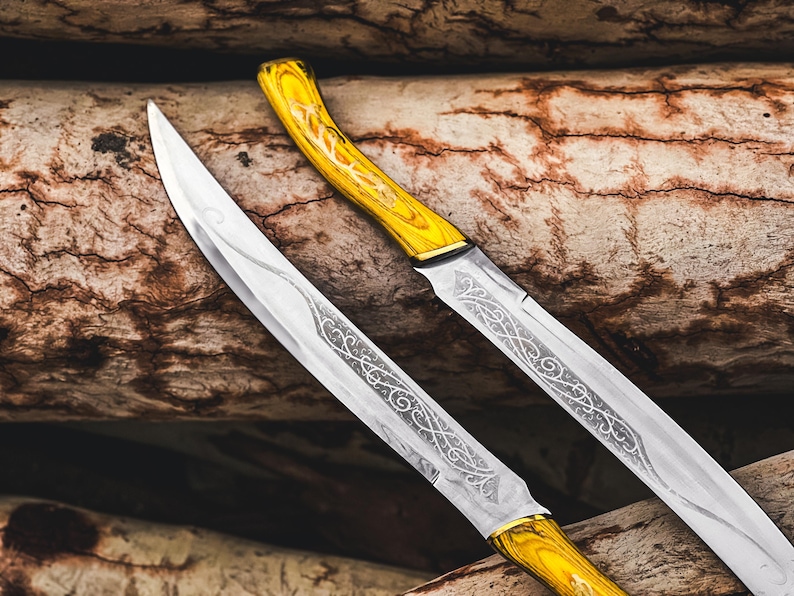 Custom Handmade Legolas Greenleaf’s Swords Duo With Wall Mount, Fantasy ...