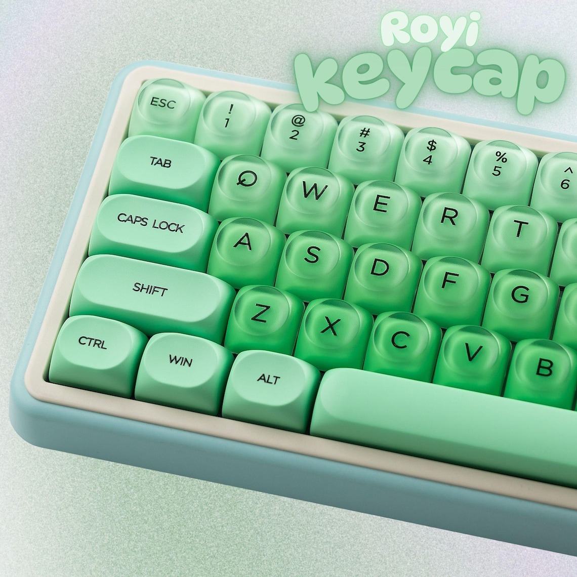 Transparent Green Keycap Set: PBT Double-shot, MX Compatible Custom ...