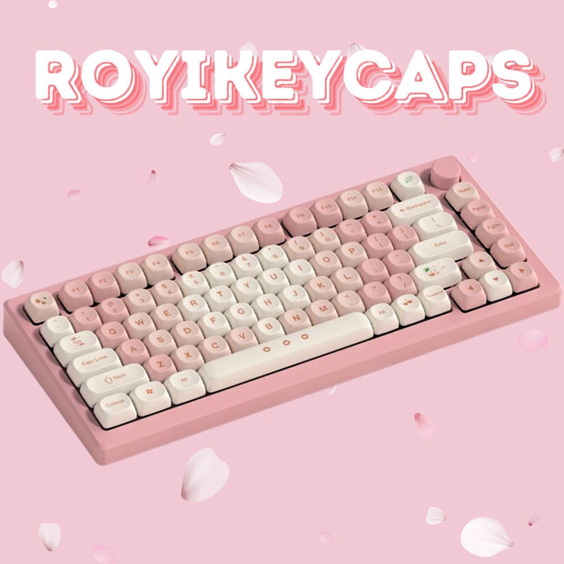 Pink & White PBT Keycap Set: 143-key Cherry MX Custom Keys - Etsy