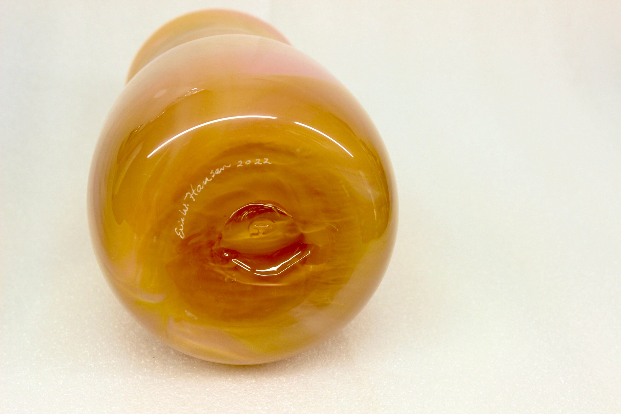 Pink With Shimmering Goldstone Art Glass Vase by Eric W. - Etsy