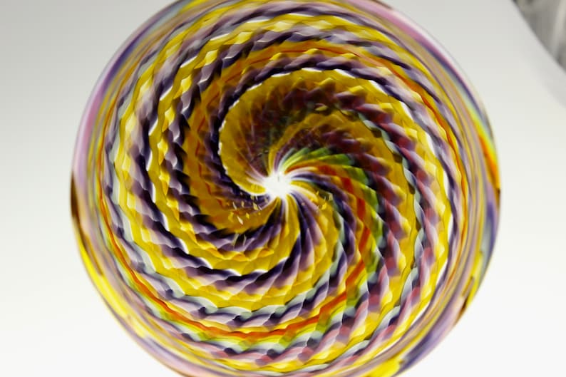 Hand Blown Art Glass Vase Colorful Twisted Canes - Etsy