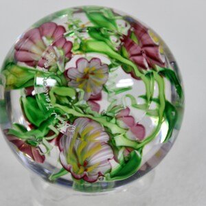 Lampwork Art Glass Floral Paperweight by Eric W. Hansen - Etsy