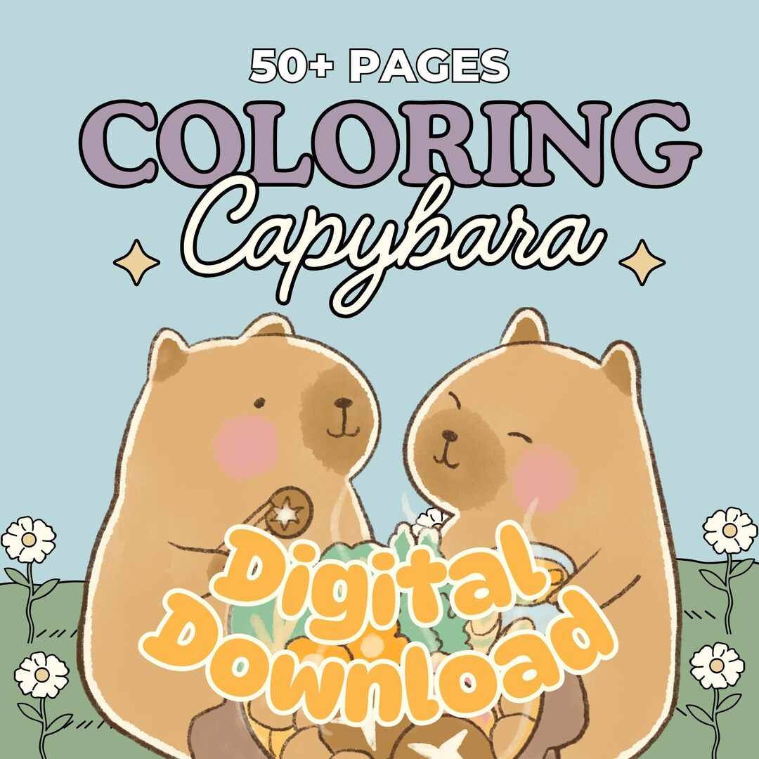 50+ Cute Capybara Coloring Pages for Kids & Adults | Printable Stress ...