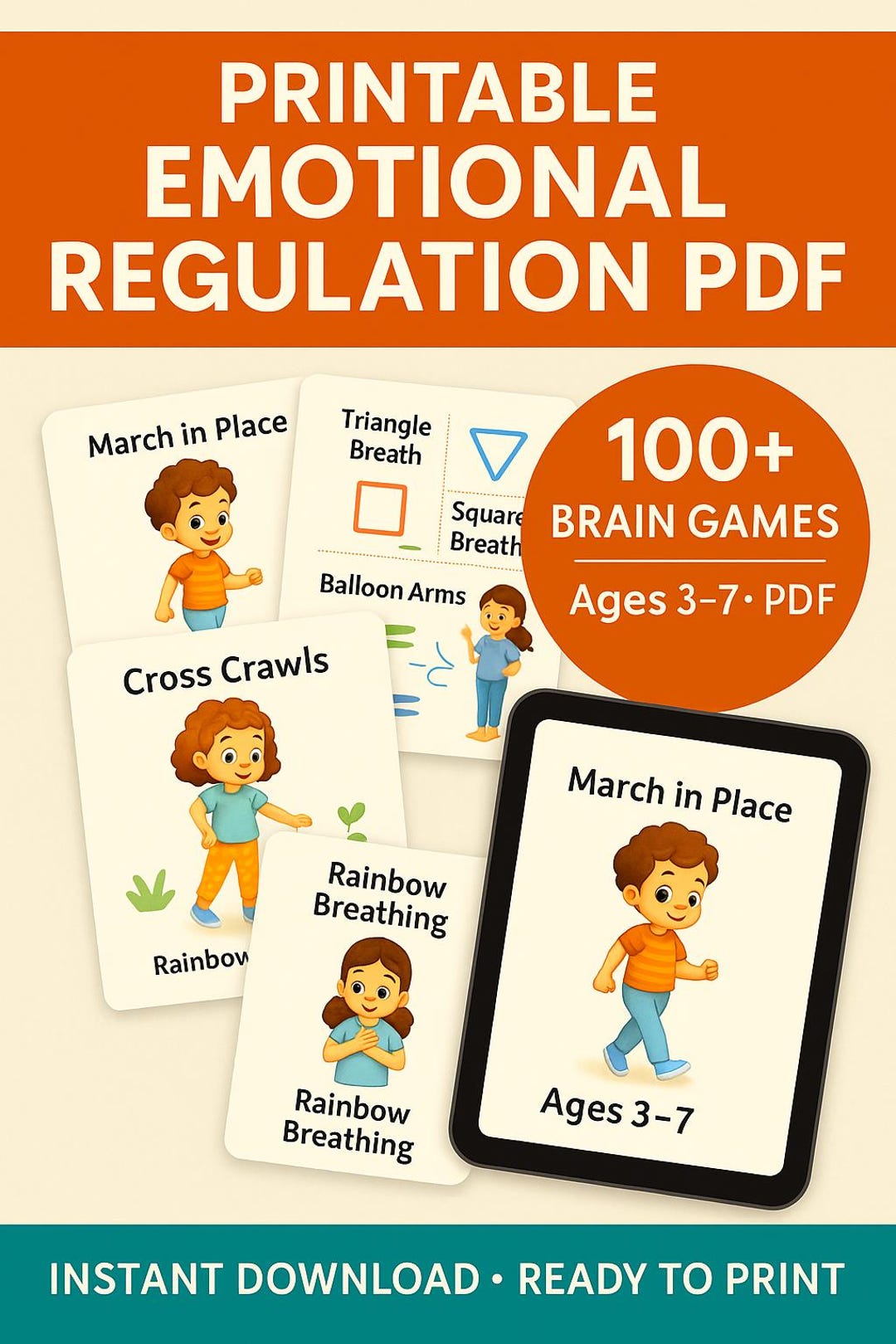 Emotional Regulation Cards for Kids PDF | Printable Brain Games ...