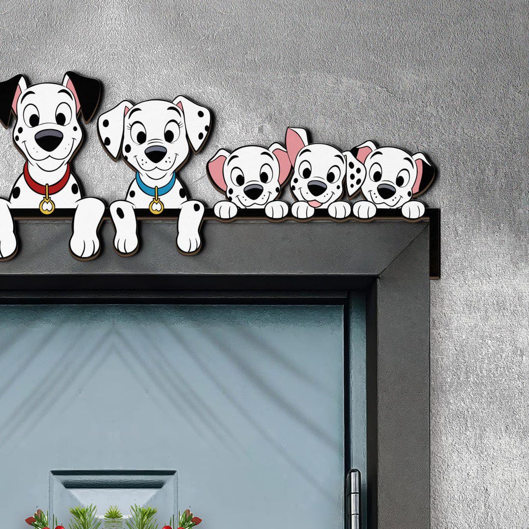 101 Dalmatians Wooden Door Corner Sign, Dog Nursery Decor, Pongo and ...