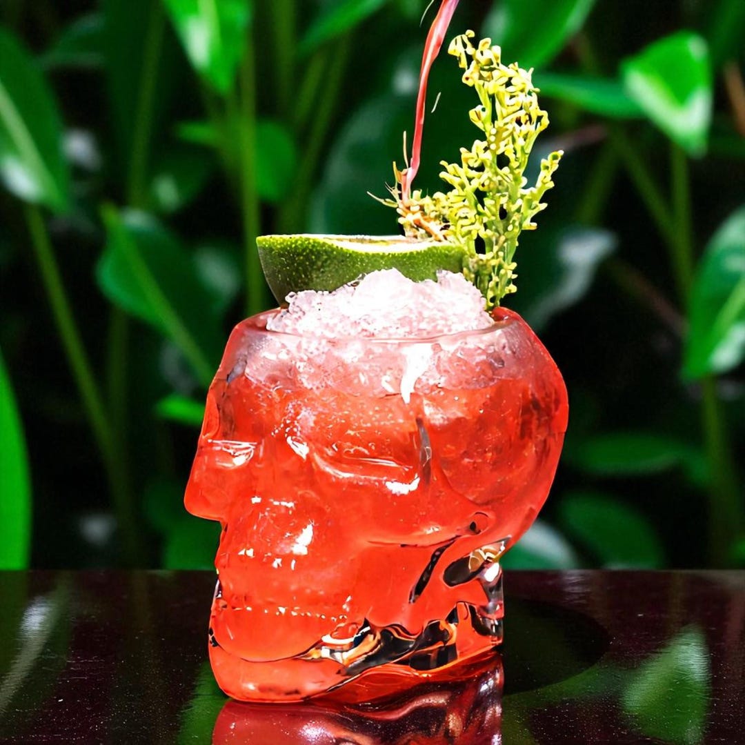 Handmade Glass Skull Mug: Gothic Halloween Barware - Etsy