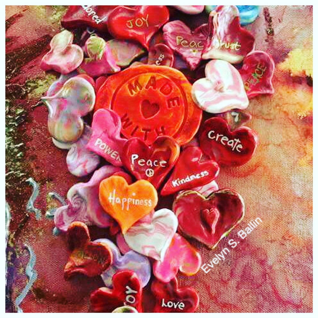 Handmade Polymer Clay Heart Tokens: Inspirational Pocket Charms - Etsy