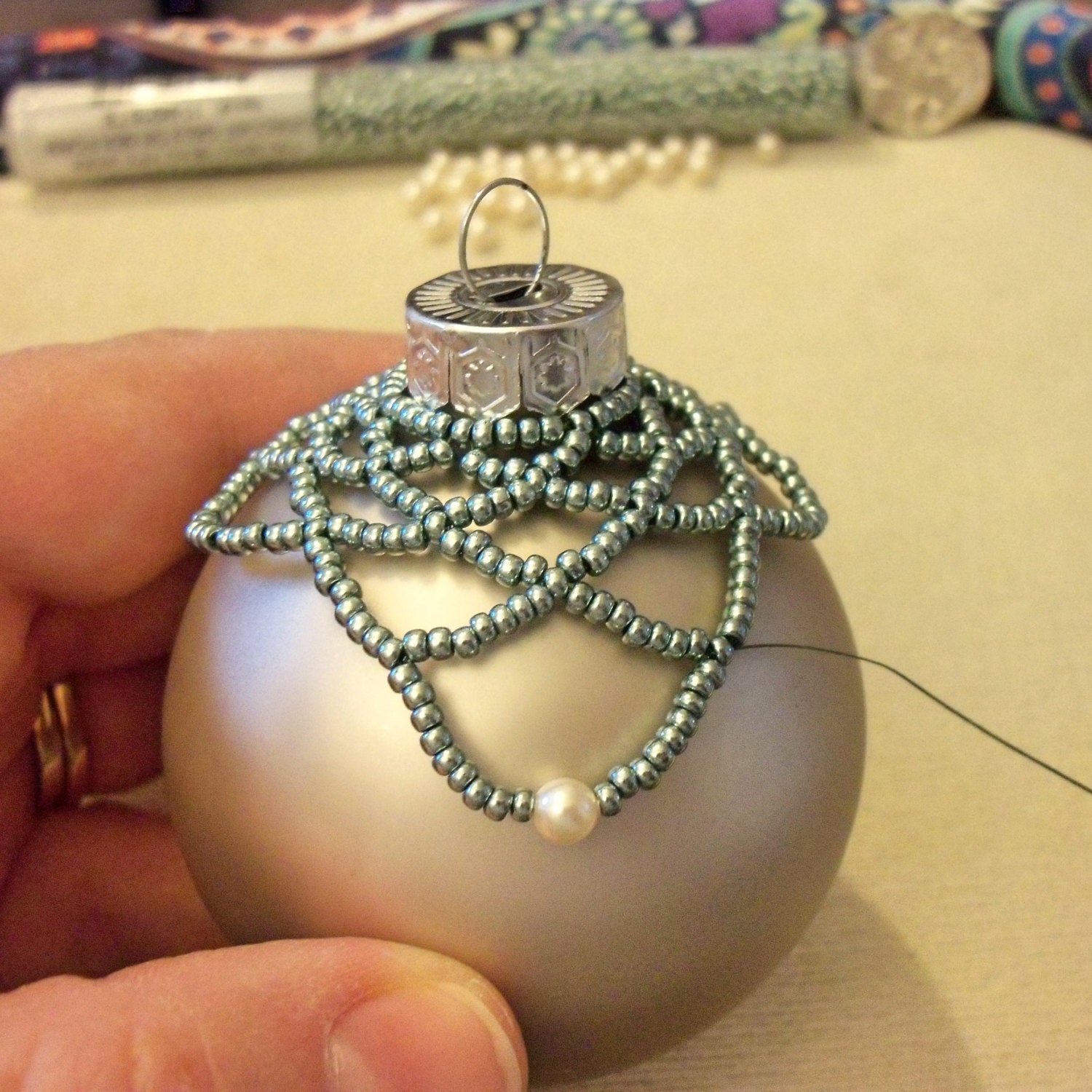 Tutorial Beaded Bauble Christmas Ornament - Etsy
