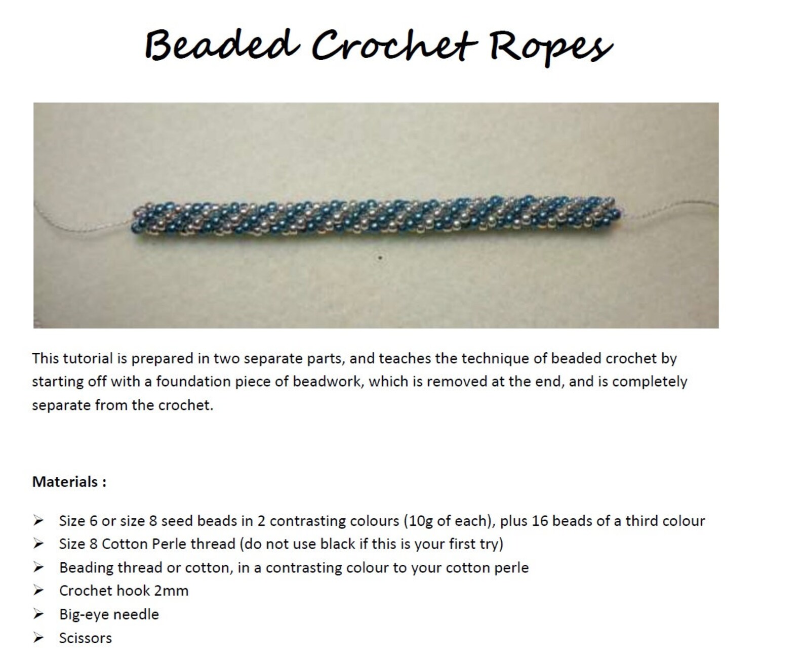 TUTORIAL: Beaded Crochet Rope - Etsy