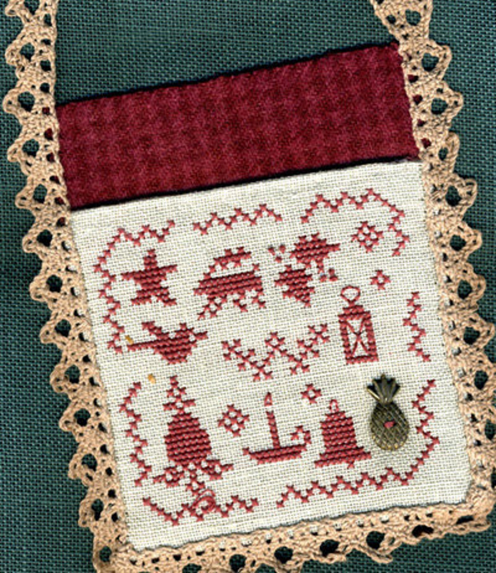 Colonial Christmas Hanging Pocket Cross Stitch Pattern | Etsy