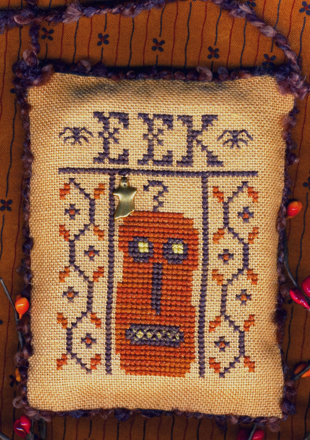 A Halloween Year II - Viney Pumpkin Cross Stitch Pattern - Etsy