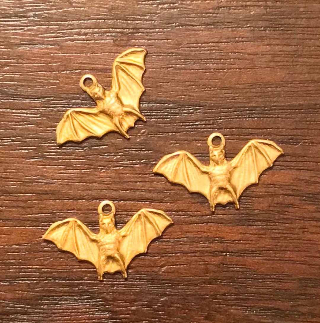 Bat Brass Charms (3 to a Package) Price Includes the Shipping - Etsy