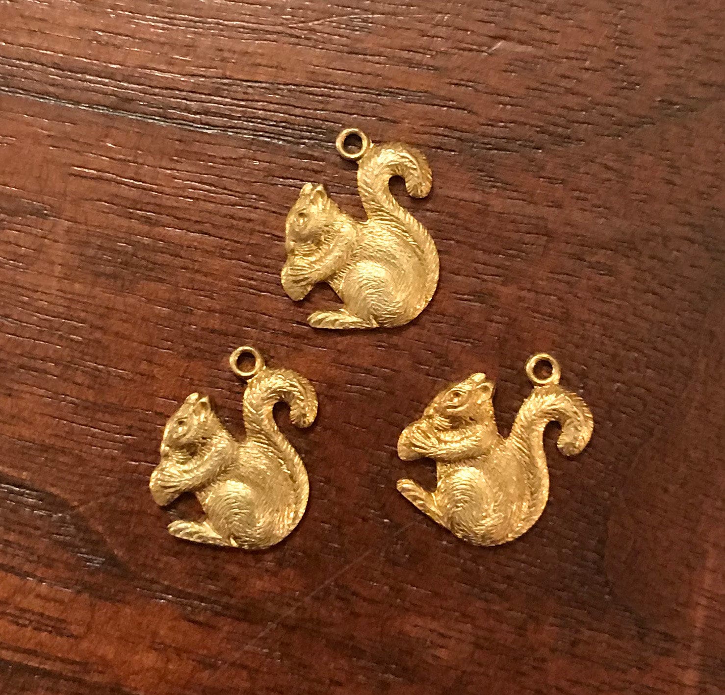 Squirrel Brass Charm (3 to a Package) Price Includes the Shipping - Etsy