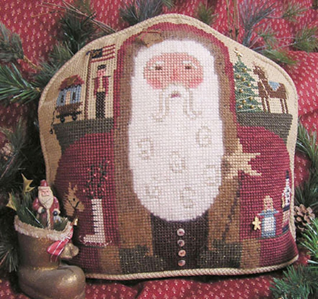 CINNAMON STICK SANTA ~ Santa & His Toys Cross Stitch Pattern - Etsy