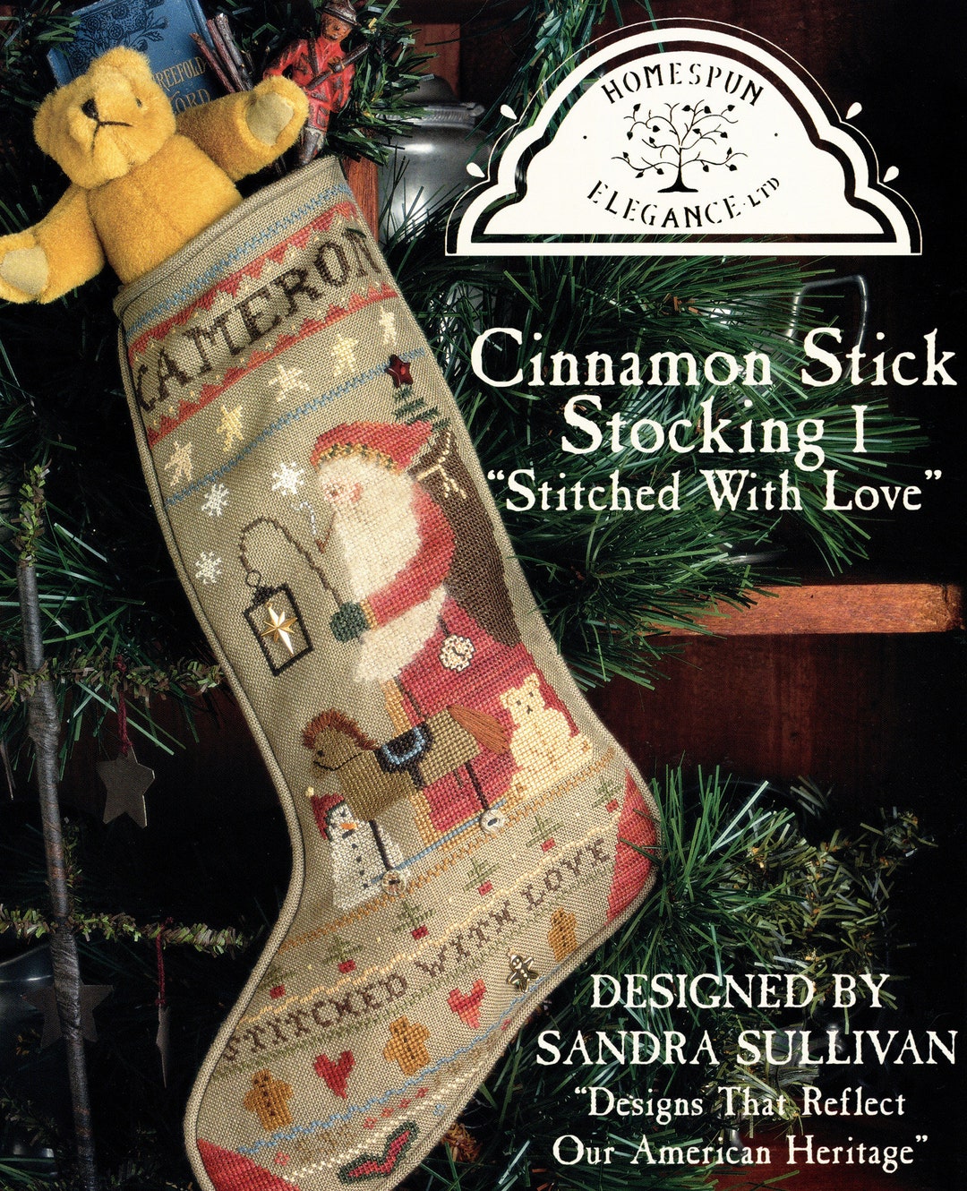 Stitched With Love Cinnamon Stick Stocking I ~ Cross Stitch Pattern - Etsy