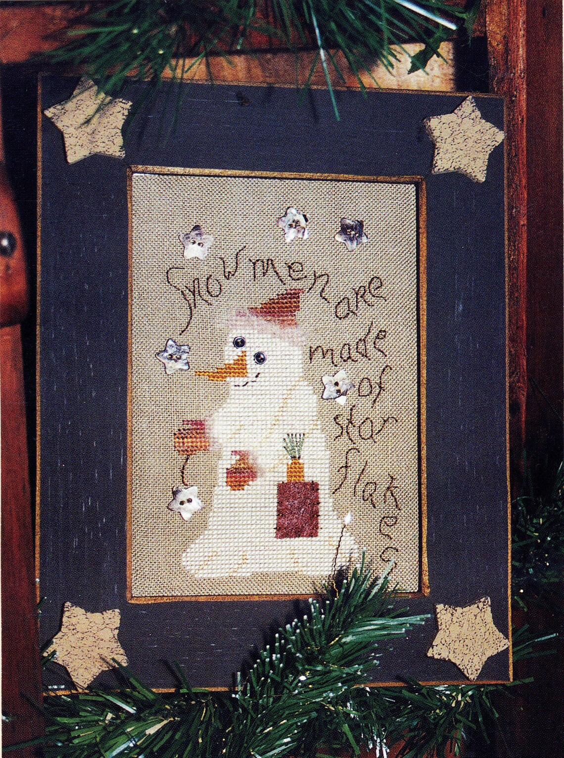 Star Flakes Snowman Cross Stitch Design | Etsy