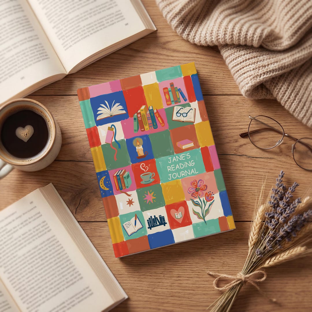 Personalized Reading Journal A5: Patchwork Book Review Notebook - Etsy
