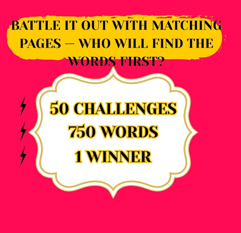 Battle Word Search Book for Two – 50 Challenges, 750 Words – Matching ...