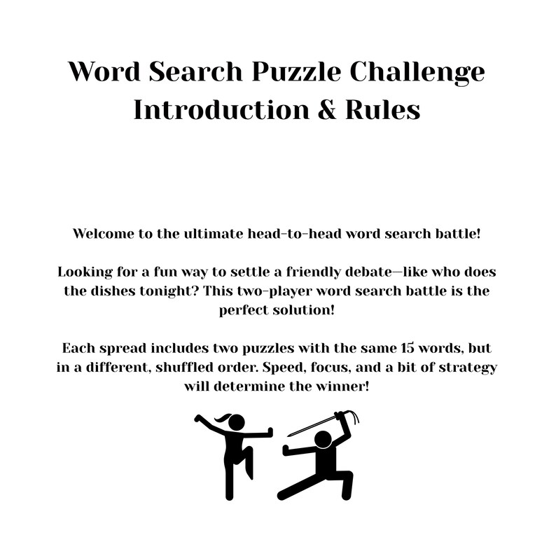 Battle Word Search Book for Two – 50 Challenges, 750 Words – Matching ...