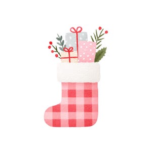 Plaid Christmas Clipart Set: Rustic Holiday PNG Bundle (digital ...