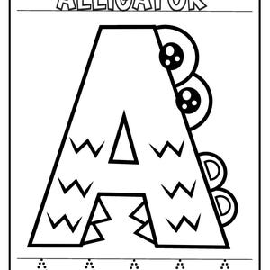 26 Alphabet Coloring Pages for Kids,high Resolution Black&white ...