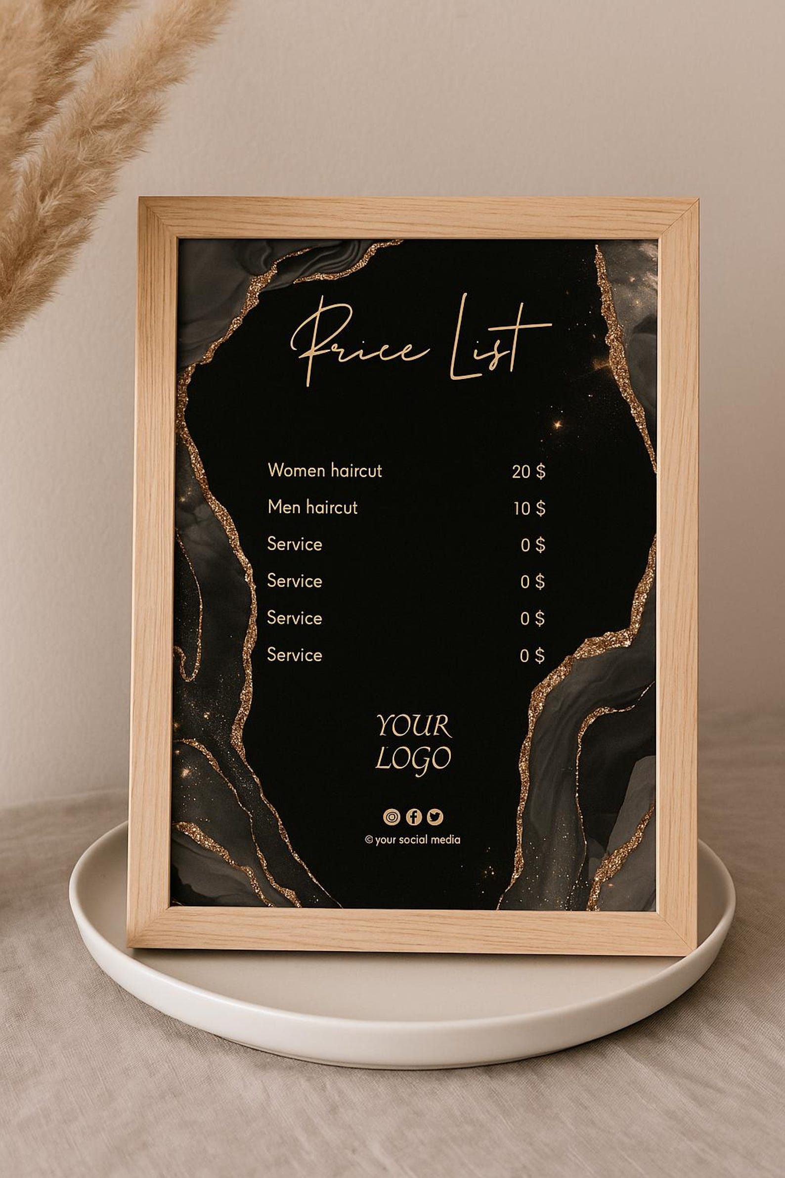 Luxury Price List Template for Beauty Salons | Editable PSD for Makeup ...