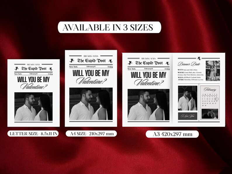 Editable Valentine's Day Newspaper Template, Cupid Printable (canva ...