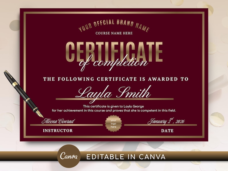 Beauty Course Certificate Template | MUA, Nail Tech, Lash Tech ...