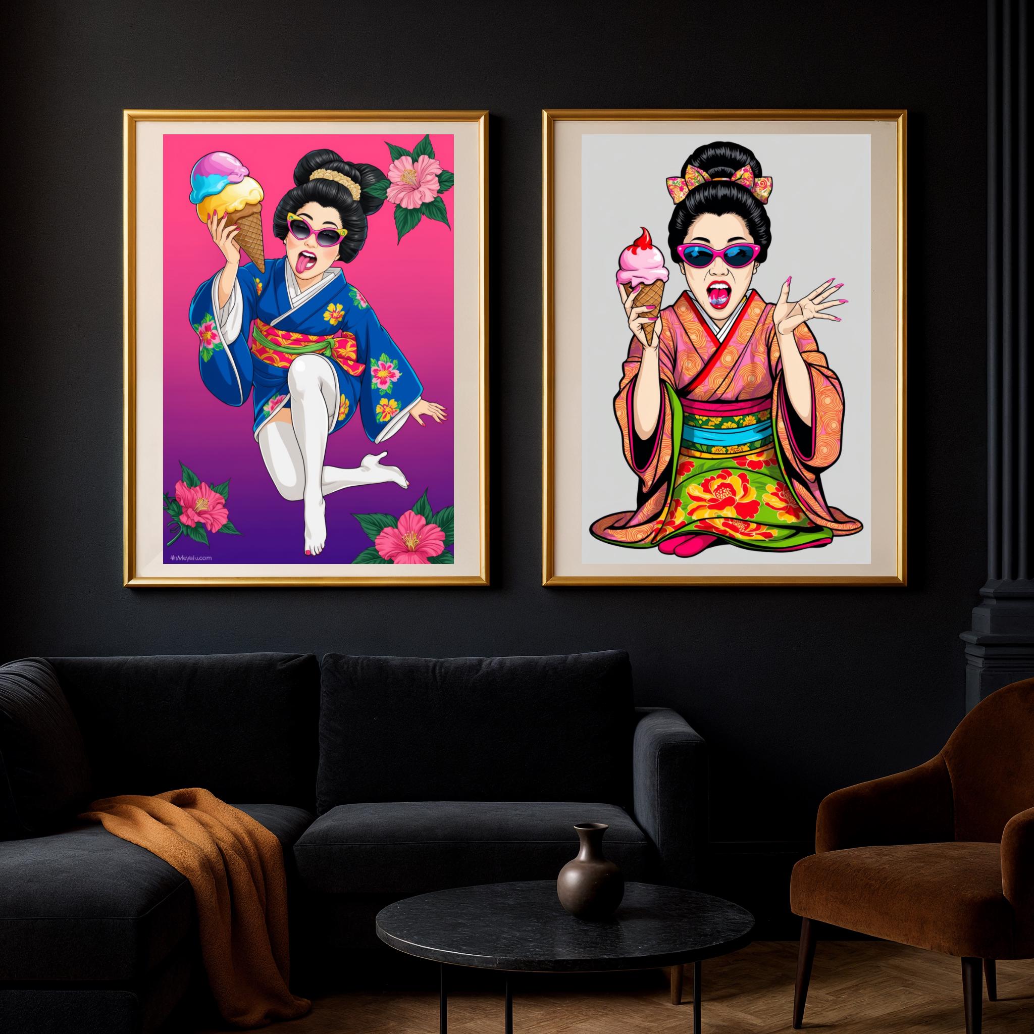 Kyoto Maiko Pop Art Poster: Retro Japanese Art Print (digital Download ...